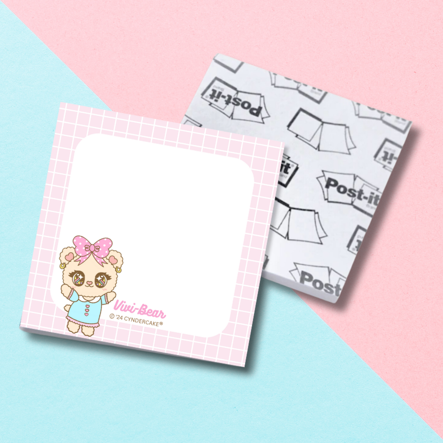 Vivi-Bear Grid Post-it Sticky Notes (50 sheets) – Cyndercake