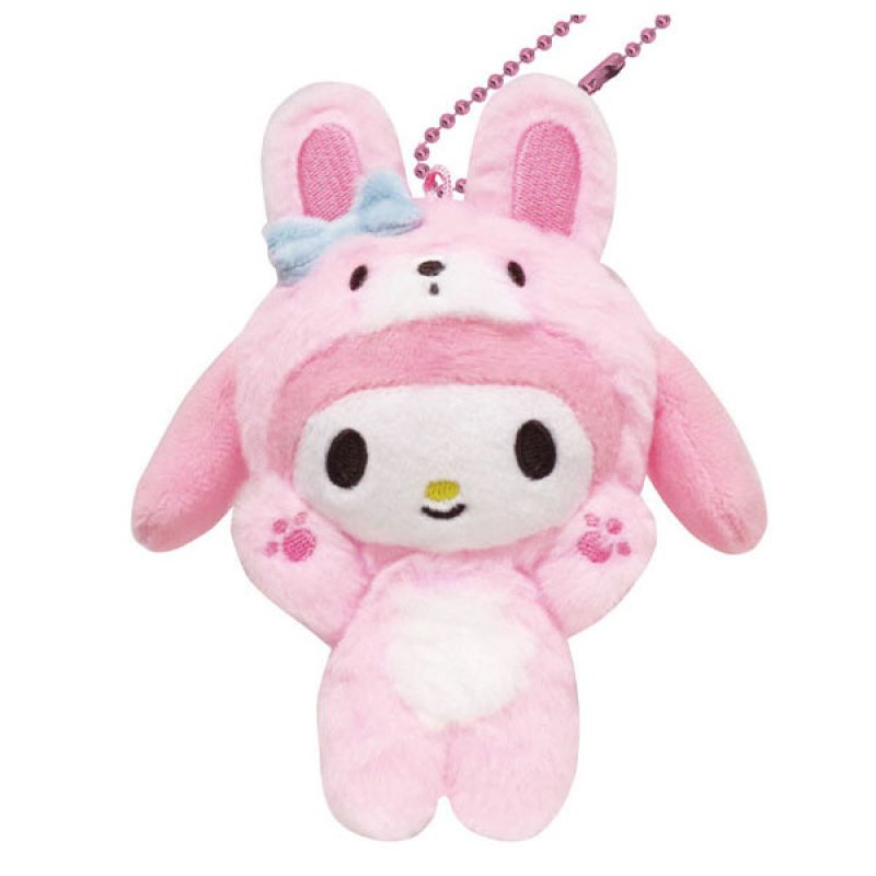 MY MELODY (Rabbit) Sanrio Characters "Banzai Series" Plush Mascot Keyc ...